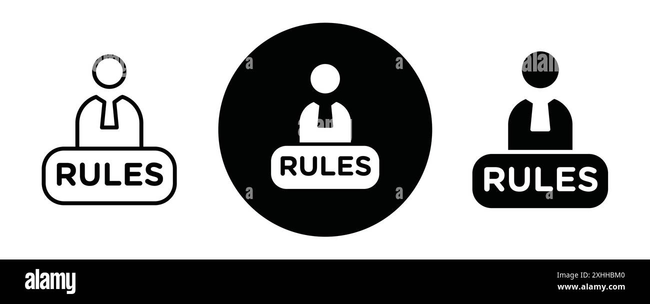 Text rules icon Black line art vector in black and white outline set ...