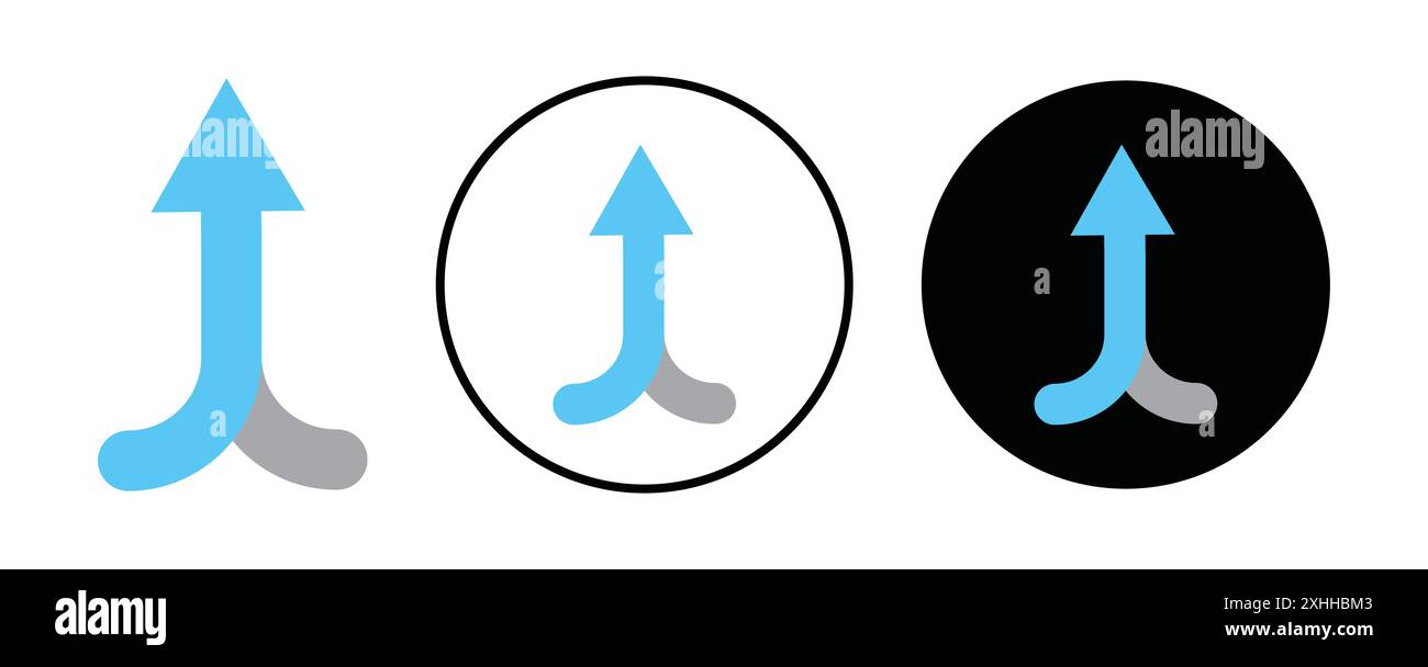 Two arrows merging into one icon Black line art vector in black and ...