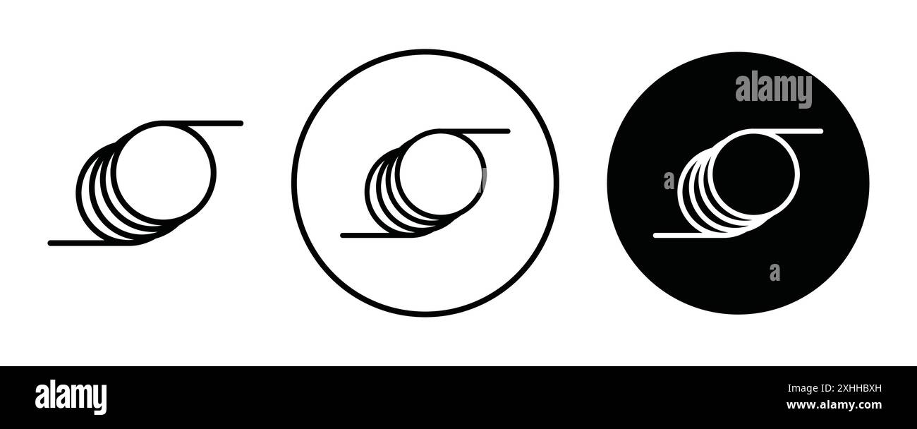 Wire icon Black line art vector in black and white outline set collection sign Stock Vector ...