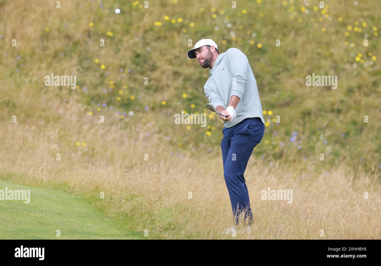 USA’s Scottie Scheffler on the 4th green during the practice day ahead ...