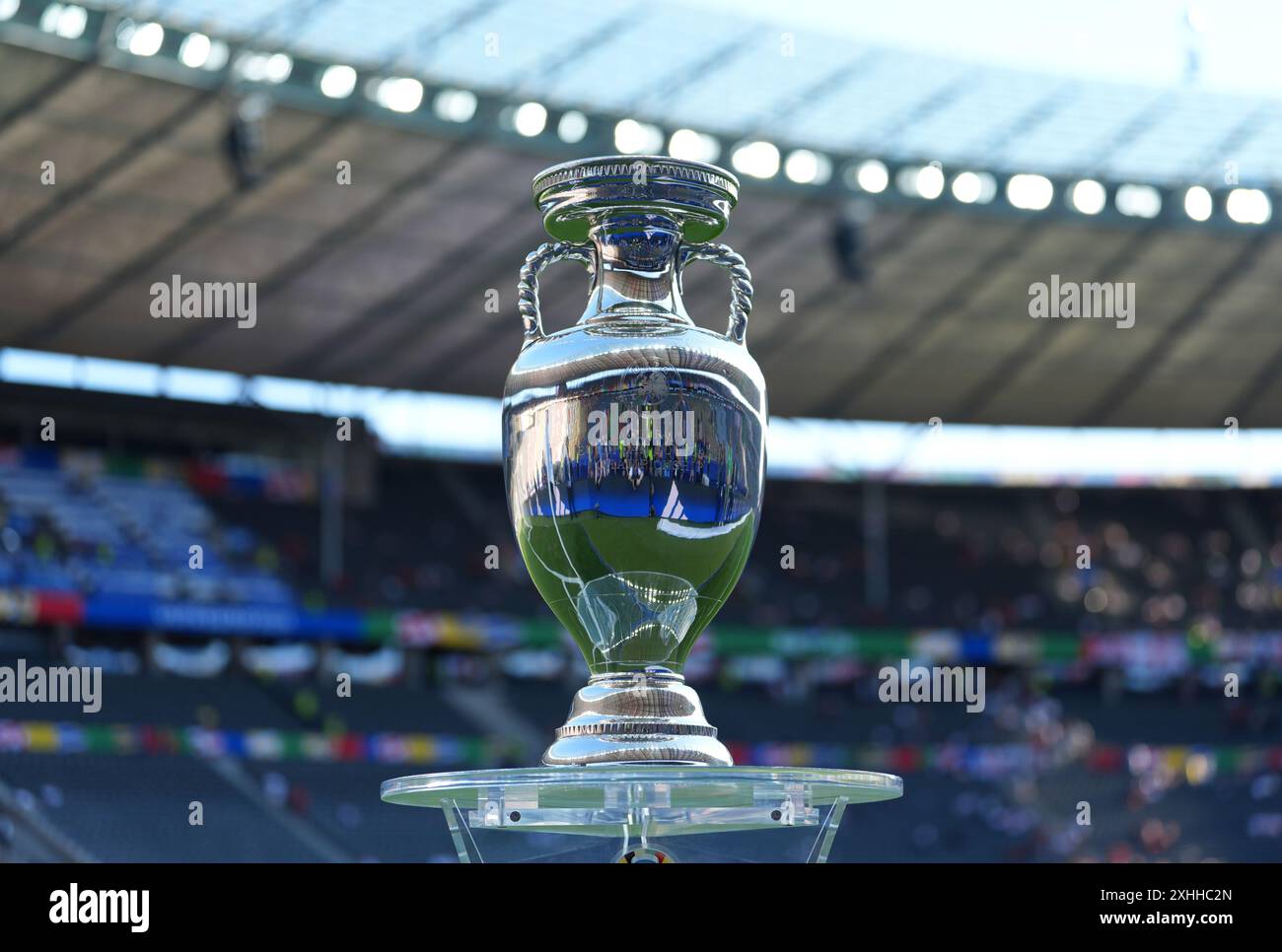 The European Championship trophy before the UEFA Euro 2024 final match ...