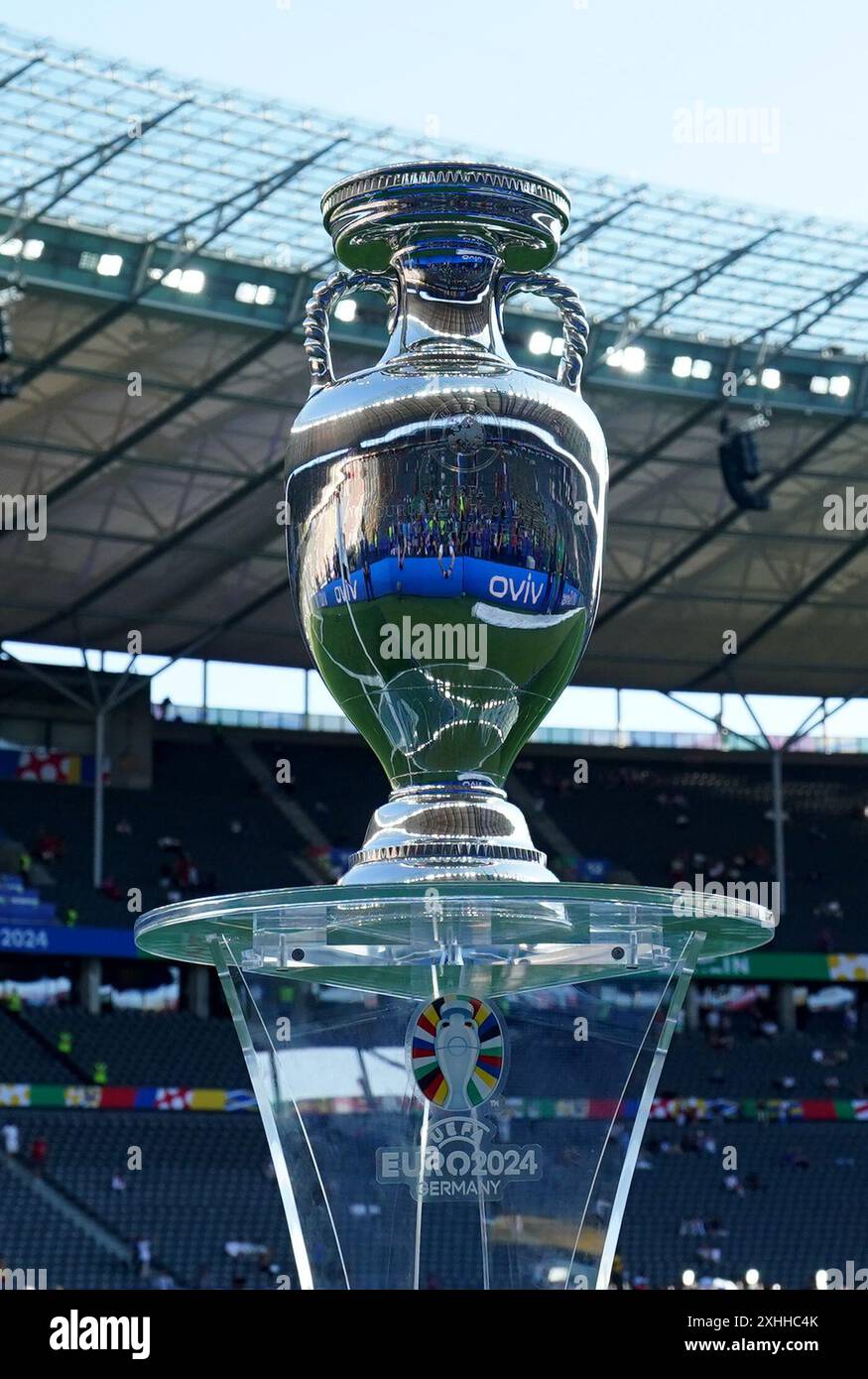 The European Championship trophy before the UEFA Euro 2024 final match ...