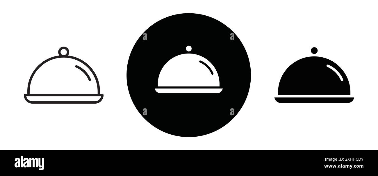 Tray of Food Icon Black line art vector in black and white outline set ...