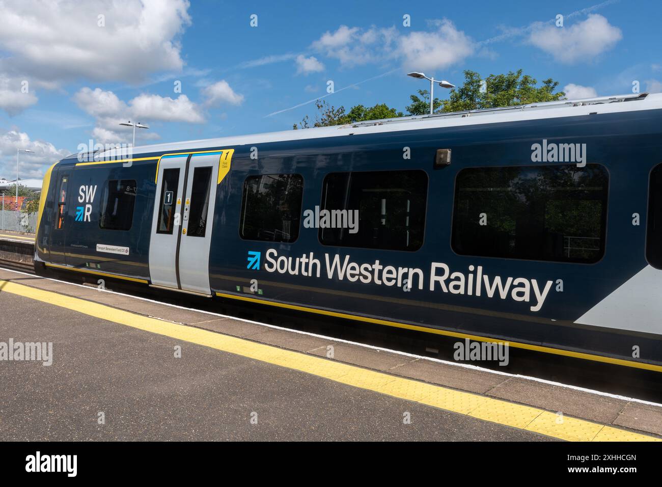 South Western Railway train, rail transport in Southern England, UK ...