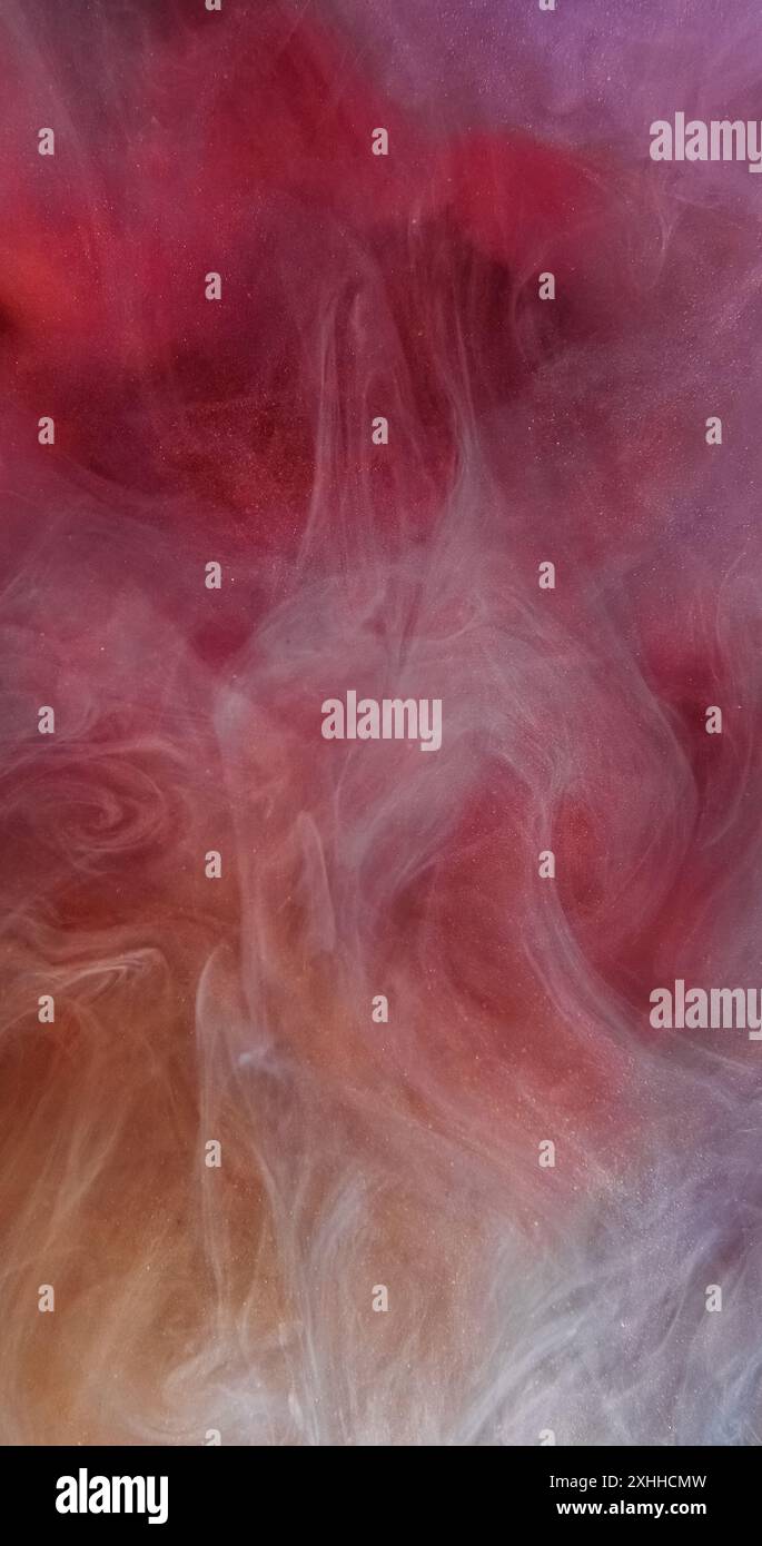 Twisted smoke. Haze cloud. Sparkling vapor pink ink mystical wave ...