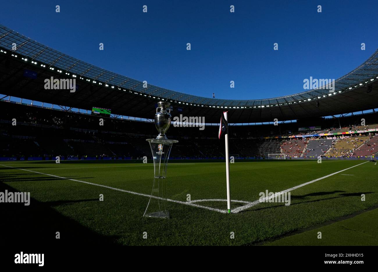 A view of the Henri Delaunay Cup on display before the UEFA Euro 2024 ...