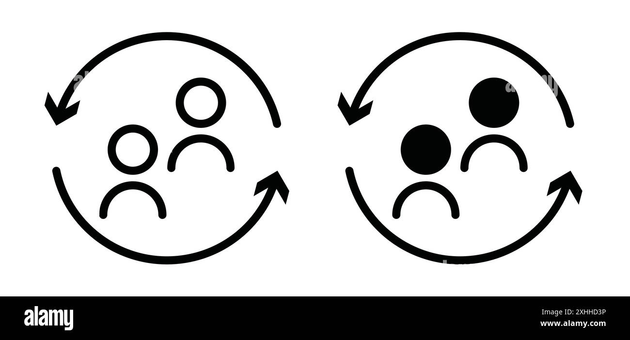 Turnover icon Black line art vector in black and white outline set ...