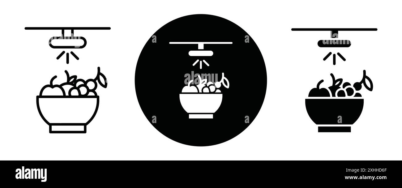 Wash fruits icon Black line art vector in black and white outline set ...