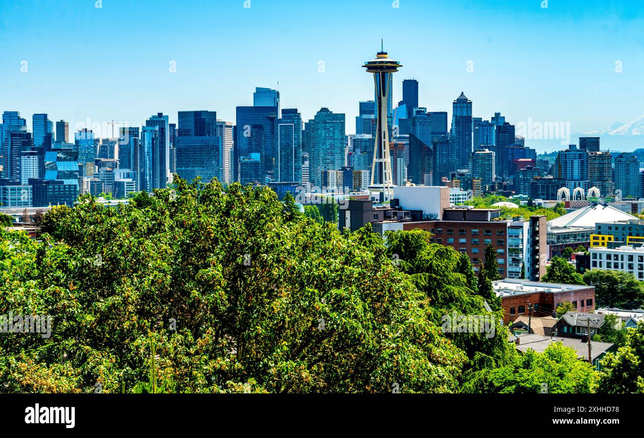 A veiw of the Seattle skyline from Kerry Park on Queen Anne Hill Stock ...