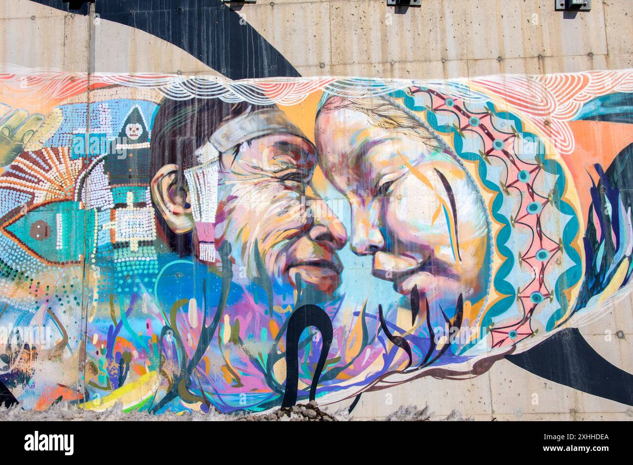 Inuit greeting mural under the theme of "Come Together" at Qikiqtani ...