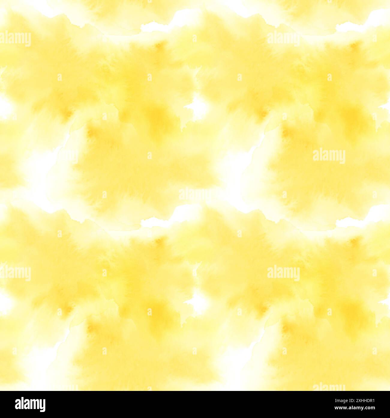 Abstract yellow stains seamless pattern. Watercolor continuous hand ...