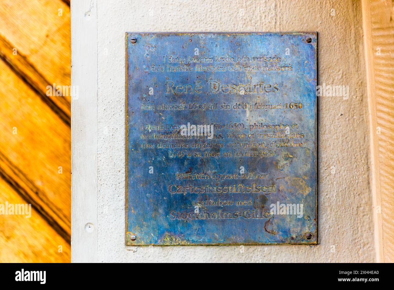 René Descartes spent the last days of his life in Stockholm. A plaque ...