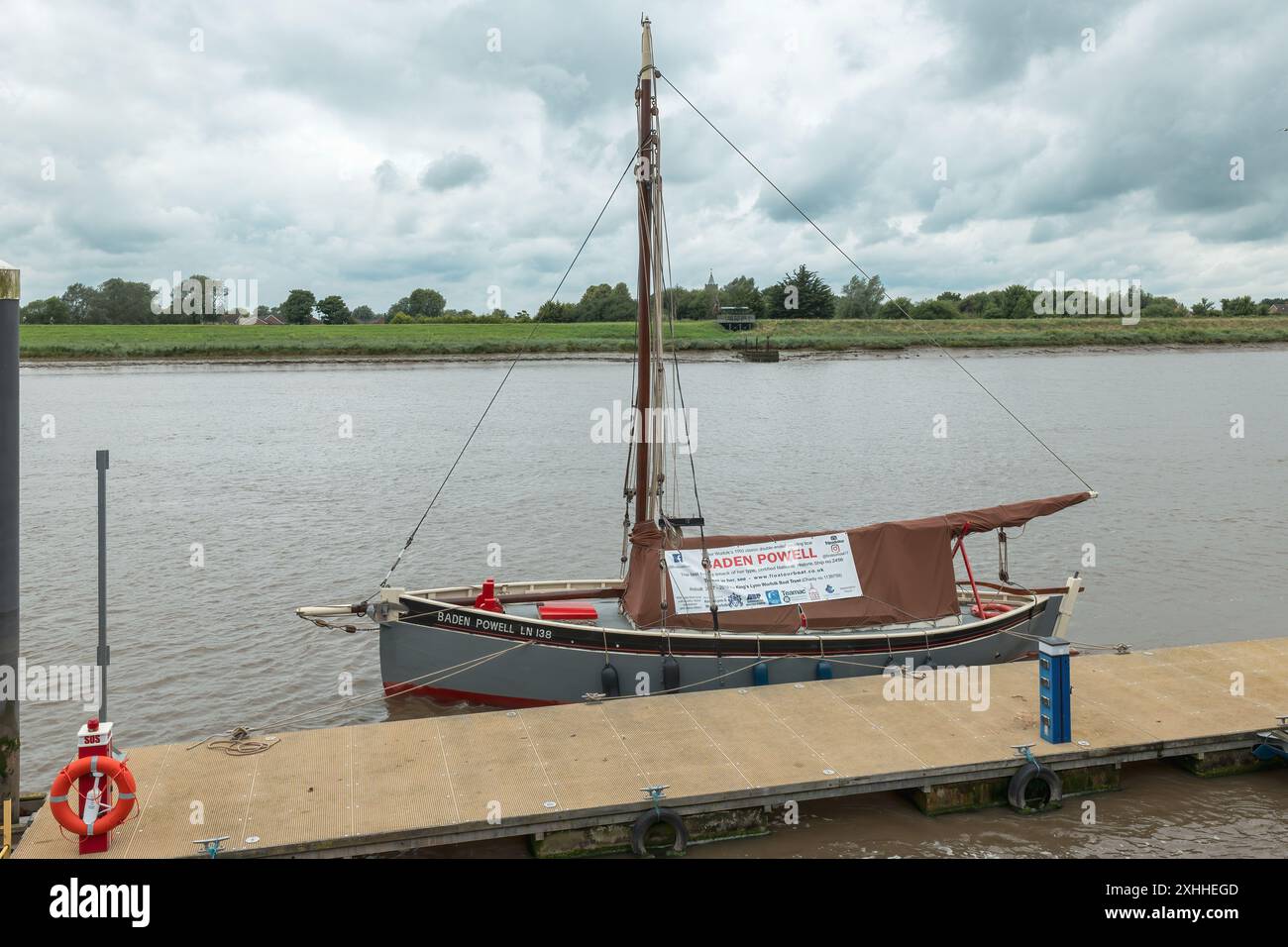 KINGS LYNN, NORFOLK, UK, JULY 9. View of the Baden Powell sailing smack ...