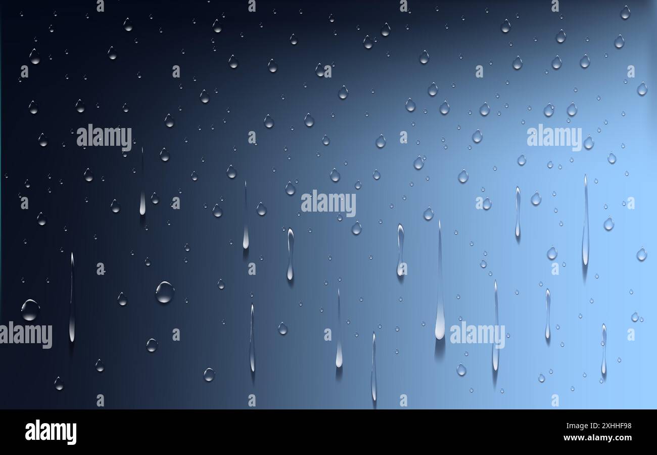 Fresh water splash effect on the surface.Liquid spreading droplet shapes.Rain transparent drops ...