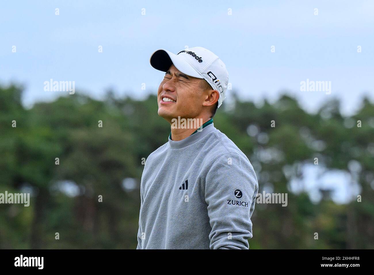 Colin Morikawa looks dejected on the 5th hole during day four of the ...