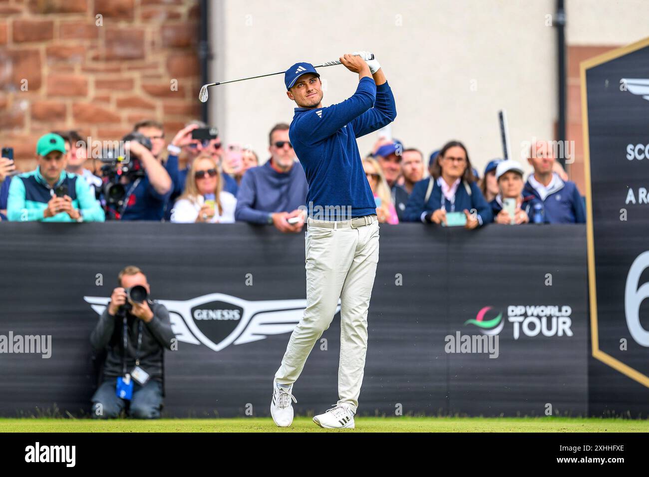 Ludvig Aberg on the 6th hole during day four of the Genesis Scottish Open 2024 at The ...