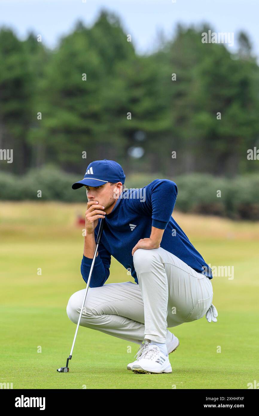 Ludvig Aberg on the 5th hole during day four of the Genesis Scottish Open 2024 at The ...