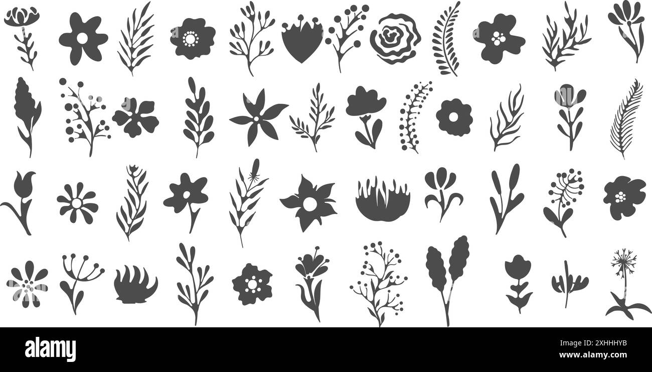 Scandinavian flower set Stock Vector Image & Art - Alamy