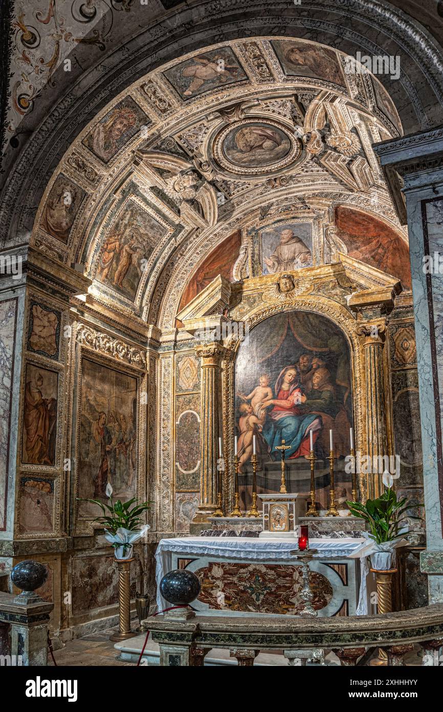 Chapel of St. Anne, altarpiece with the Holy Family with St. Anne and ...