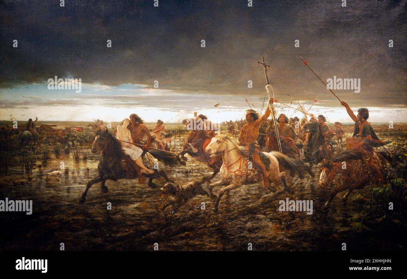 The return of the raiders - Angel della Valle, 1892 Stock Photo - Alamy