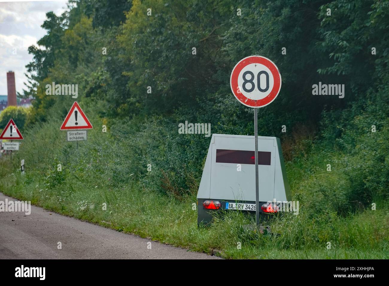 Verkehr, Autobahn, Stau, Rettungsgasse, Deutschland, Verkehrsschild ...