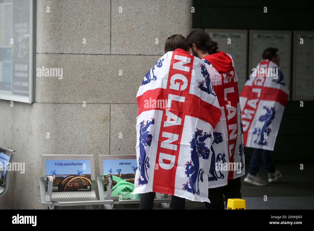 England fans at Victoria train station, Manchester. Picture date ...