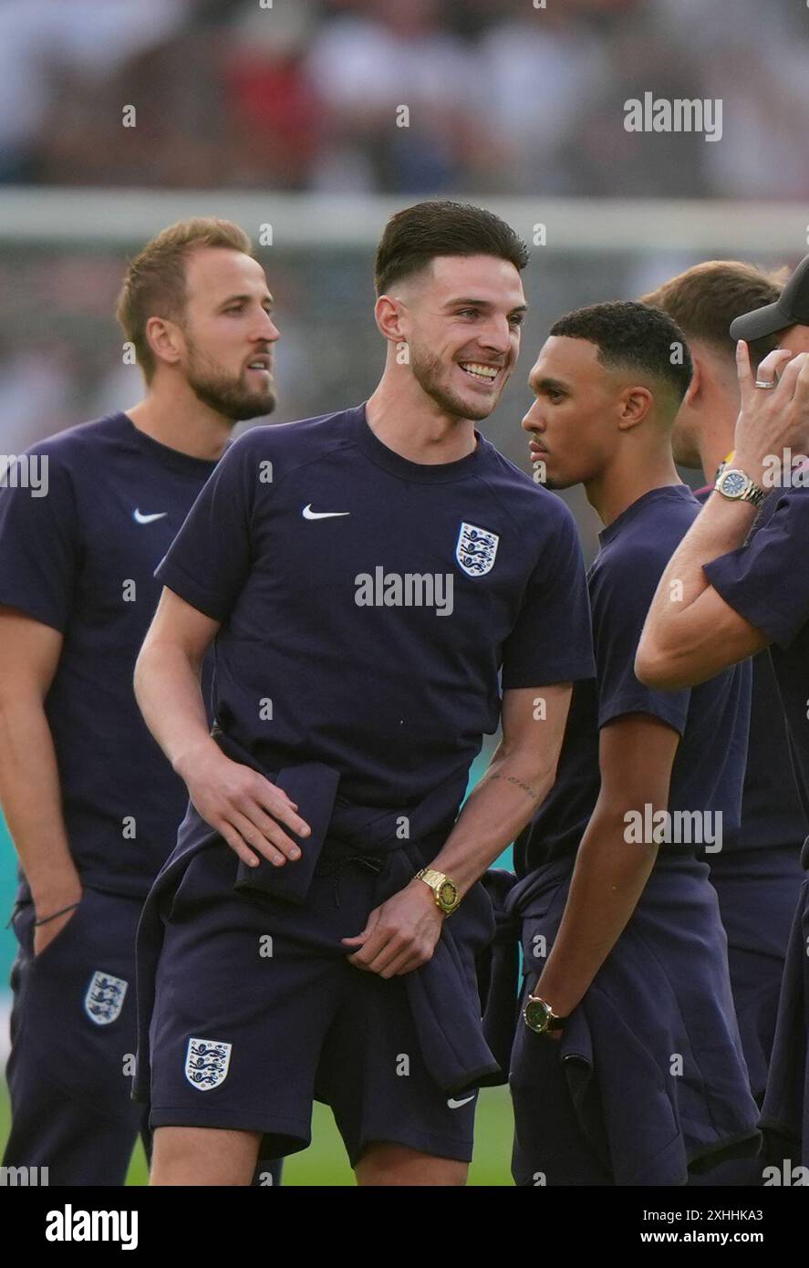 England's Declan Rice arrives before the UEFA Euro 2024 final match at ...