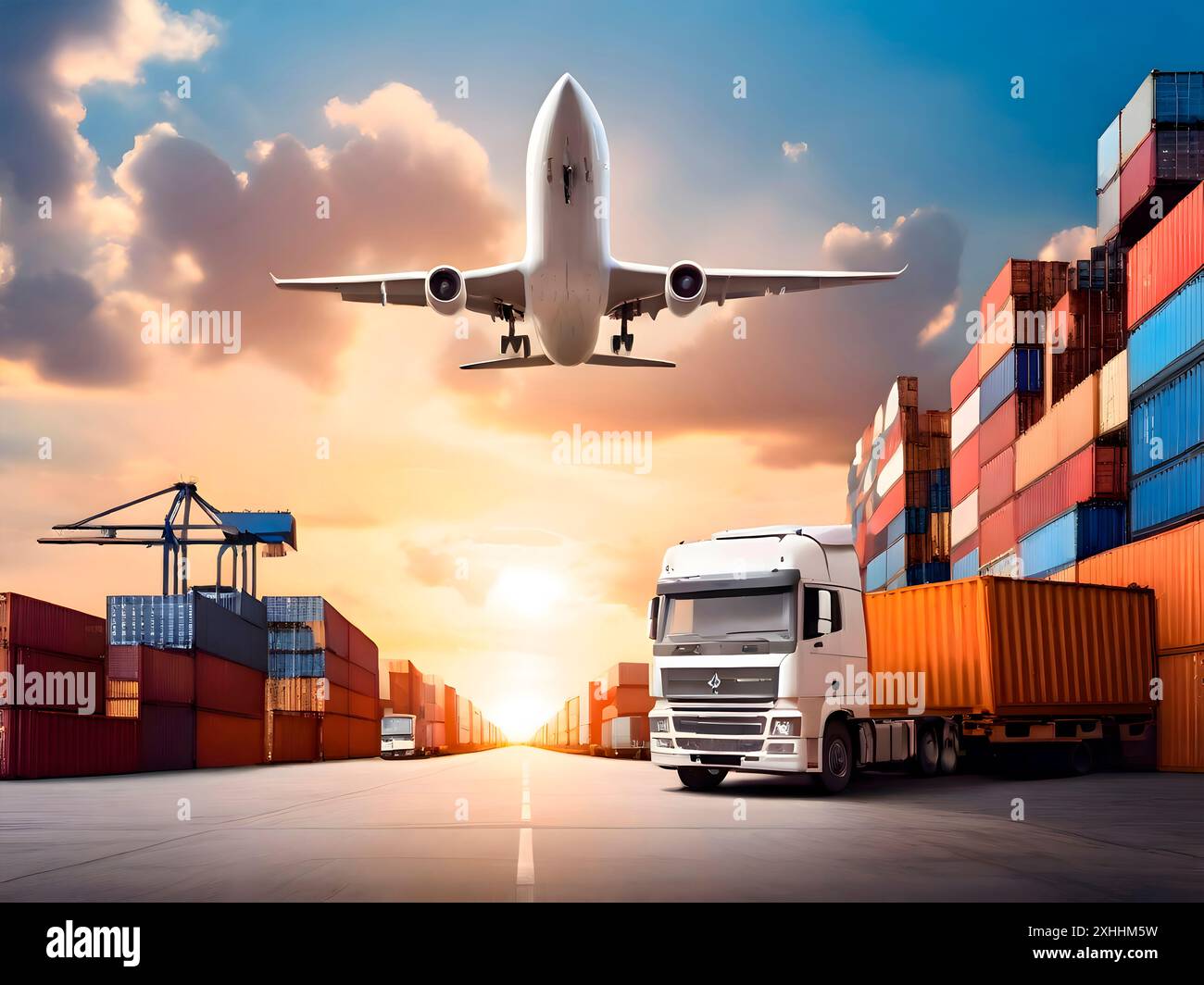 Global business logistic and transportation import export goods ...