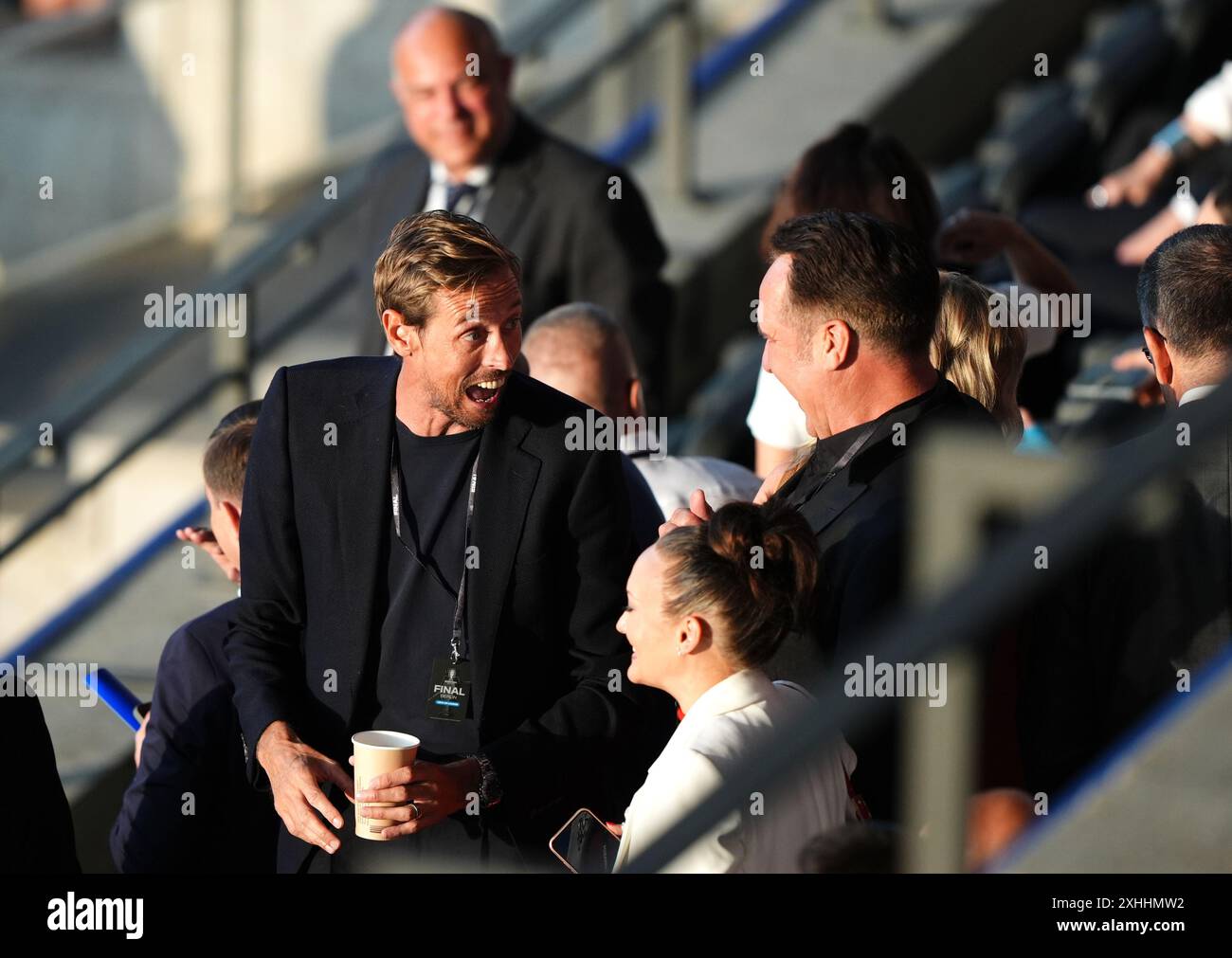 Peter Crouch and David Seaman in the stands ahead of the UEFA Euro 2024 ...