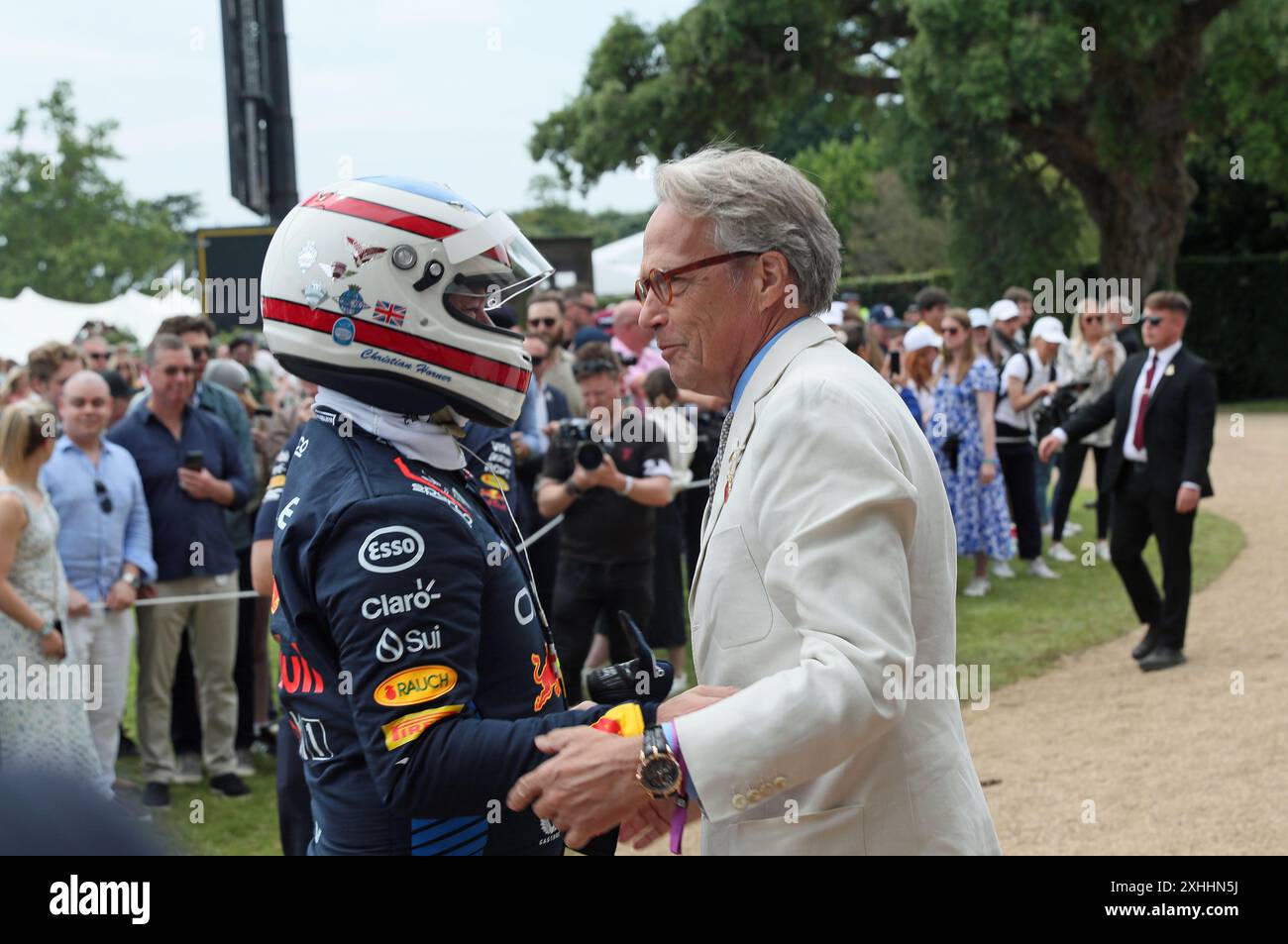 Goodwood, West Sussex, UK 14th July 2024. The Duke of Richmond greets ...