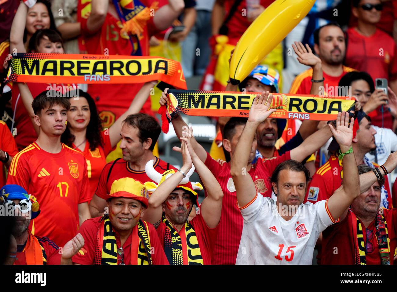 Spain fans in the stadium ahead of the UEFA Euro 2024 final match at ...