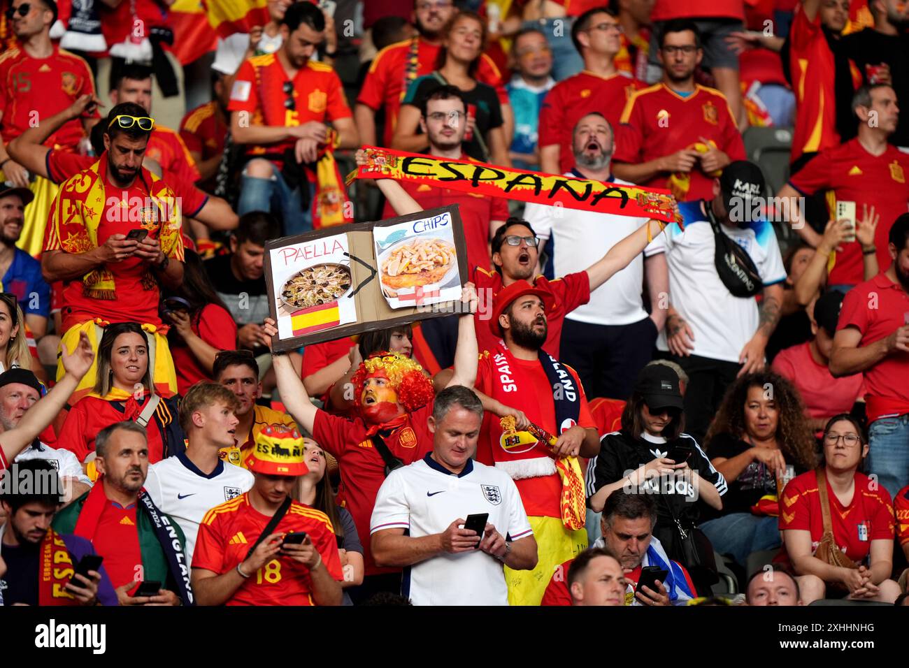 Spain fans in the stadium ahead of the UEFA Euro 2024 final match at ...