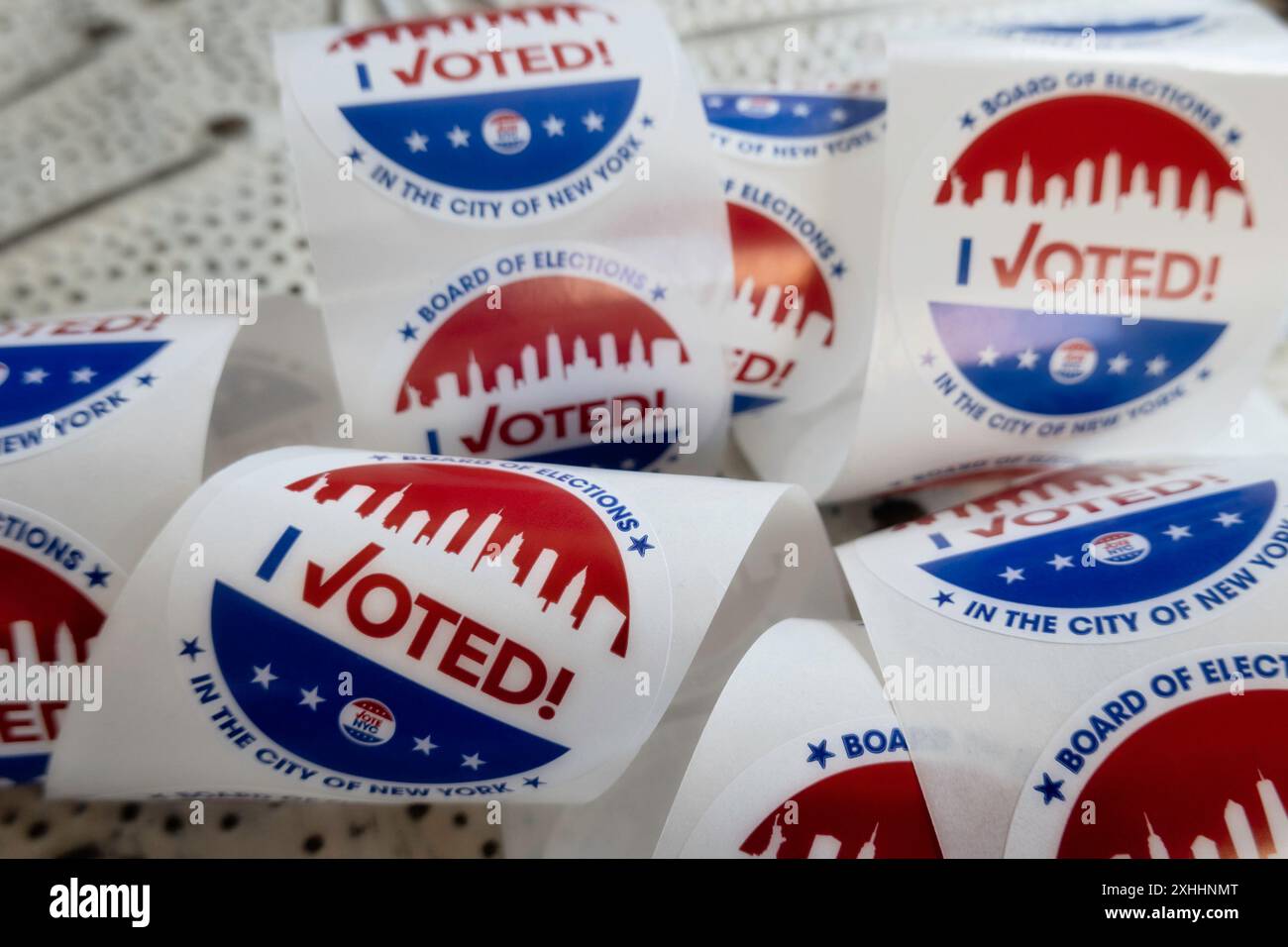 Still Life of Voting Proof Stickers, 2024, NYC, USA Stock Photo - Alamy
