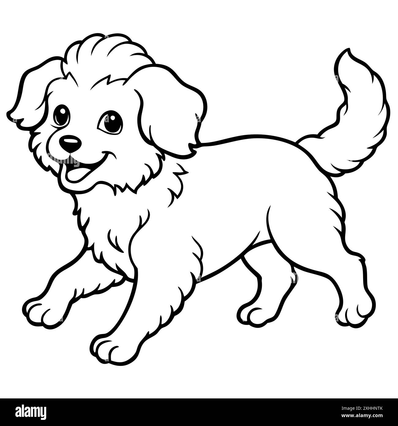 Cavapoo dog runs icon vector. AI generated image. Clipart cartoon ...