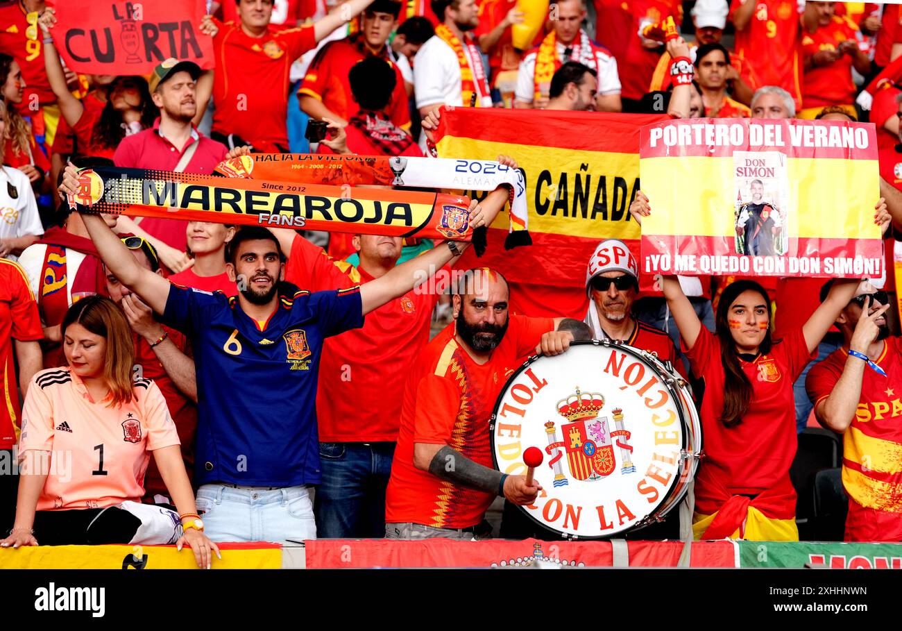 Spain fans in the stadium ahead of the UEFA Euro 2024 final match at ...