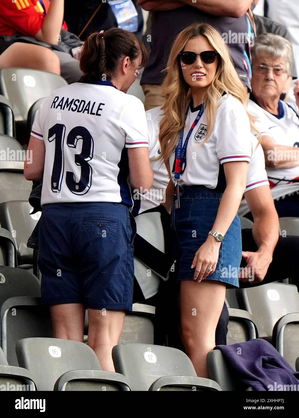 Georgina Irwin (right), wife of England goalkeeper Aaron Ramsdale ahead ...