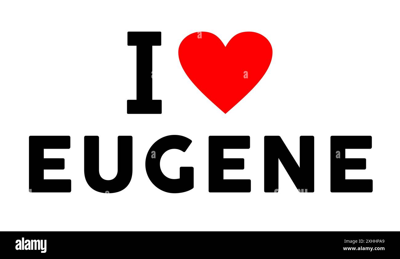 I love city Eugene United States symbol illustration Stock Photo - Alamy