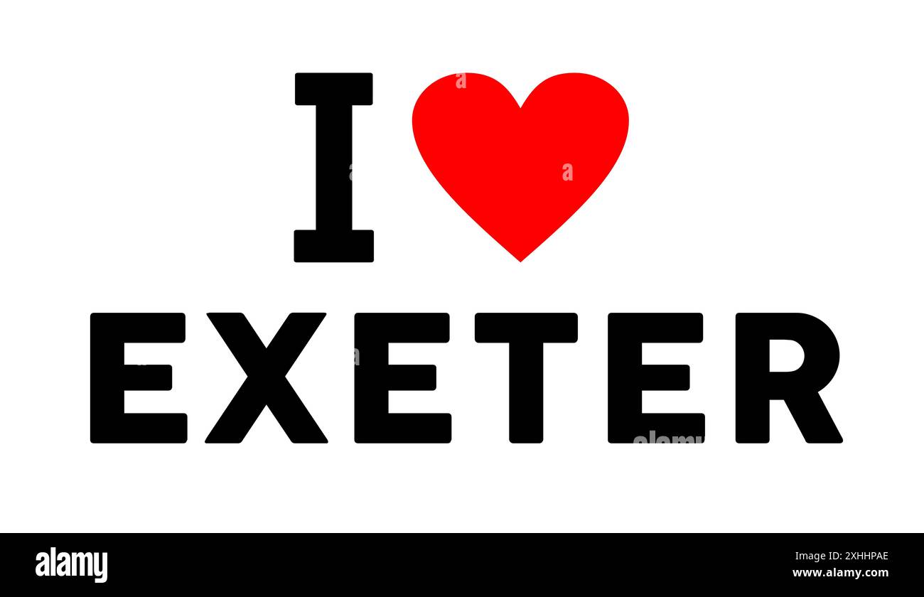 I love Exeter city United Kingdom symbol illustration Stock Photo - Alamy