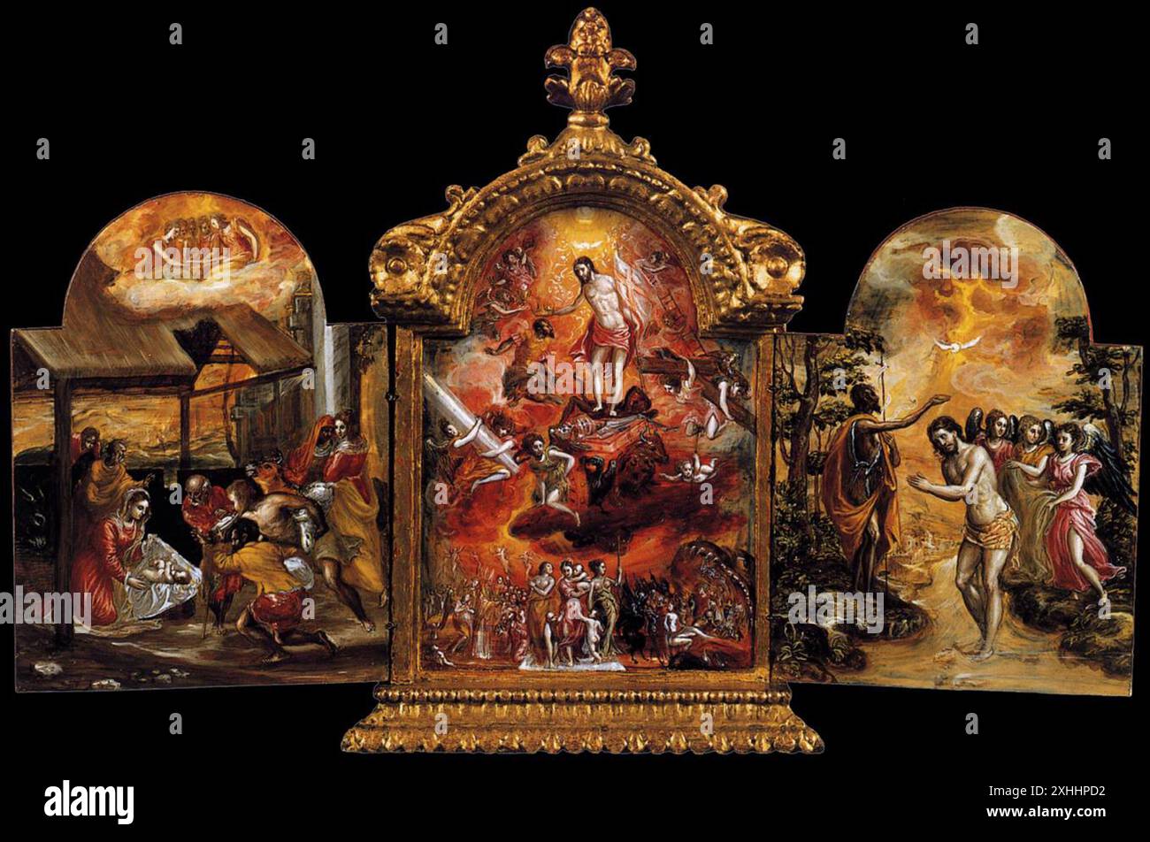 The Modena Triptych is 1568 triptych (three panel painting) by the artist El Greco, who was also ...