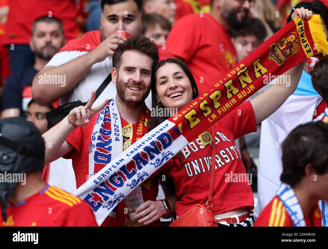 Berlin, Germany. 14th July, 2024. Spectators are seen before the UEFA ...