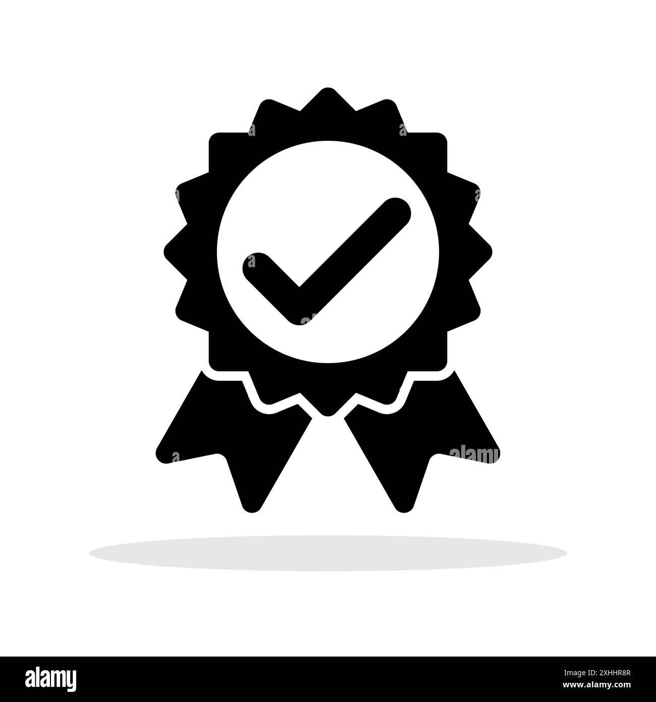 Quality assurance symbol. Black award icon isolated on white Stock ...