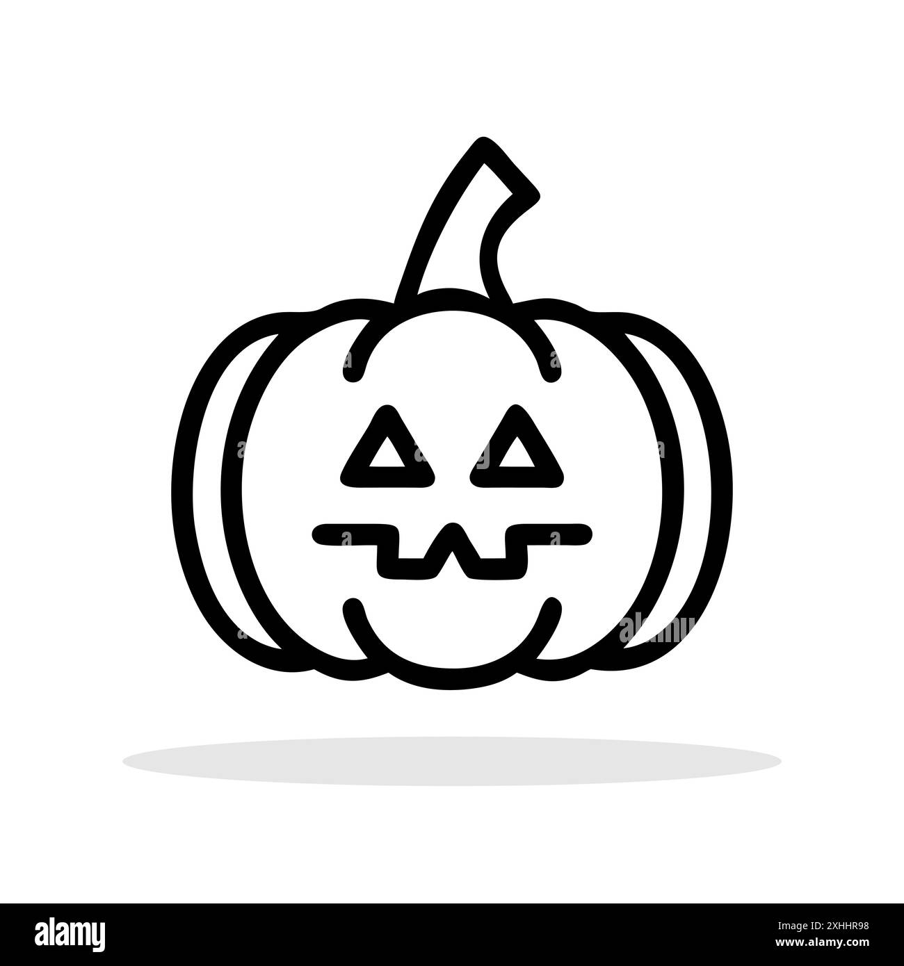Pumpkin drawn icon. Black linear icon of an pumpkin, ideal for ...