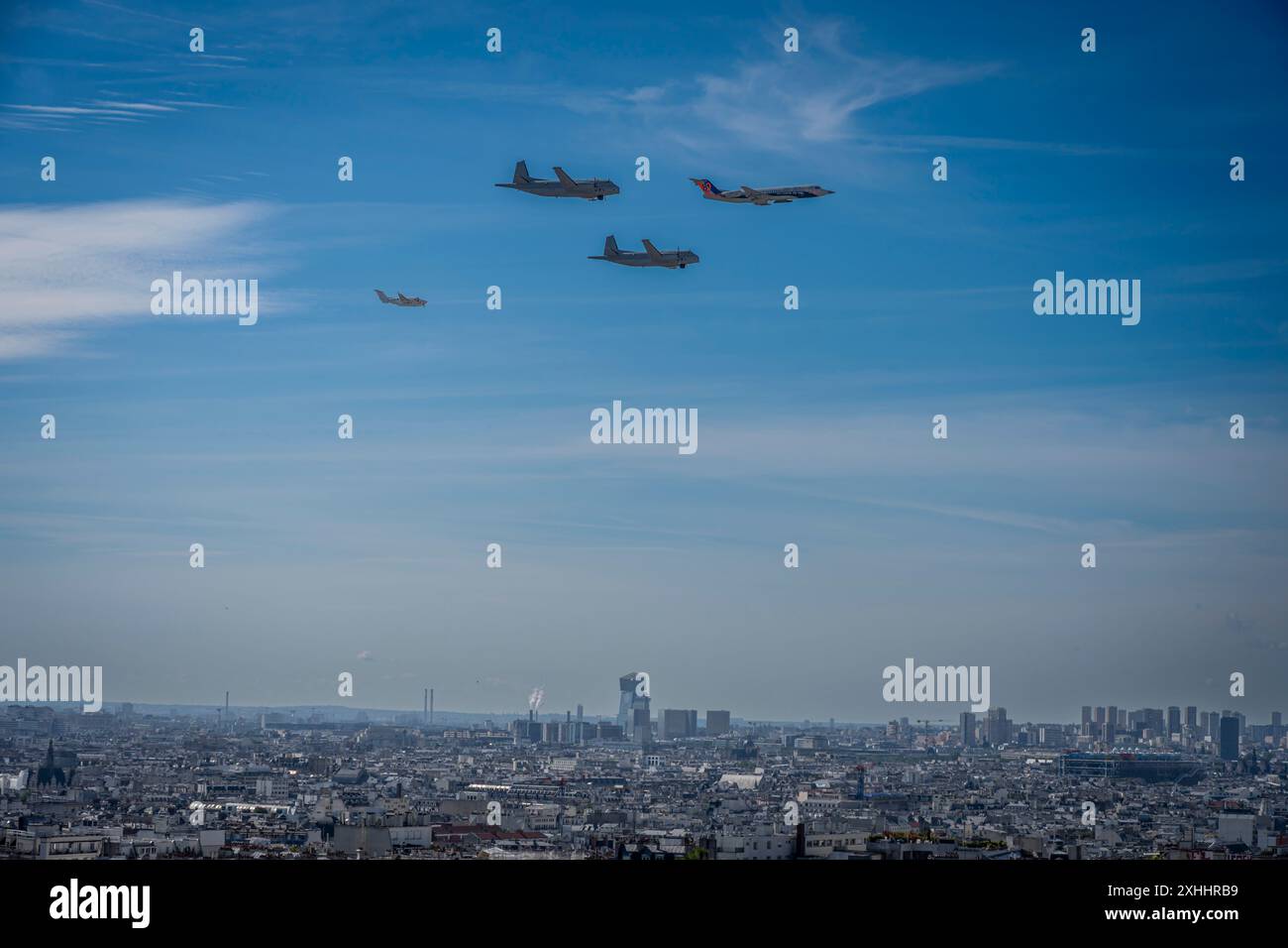 Paris, France - 07 14 2024: Air show of July 14. Military planes flying ...