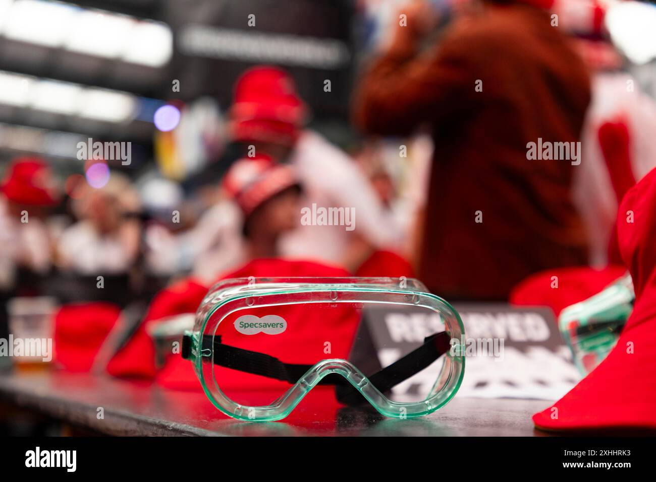 EDITORIAL USE ONLY England fans wear 'Cheer Goggles' by Specsavers ...
