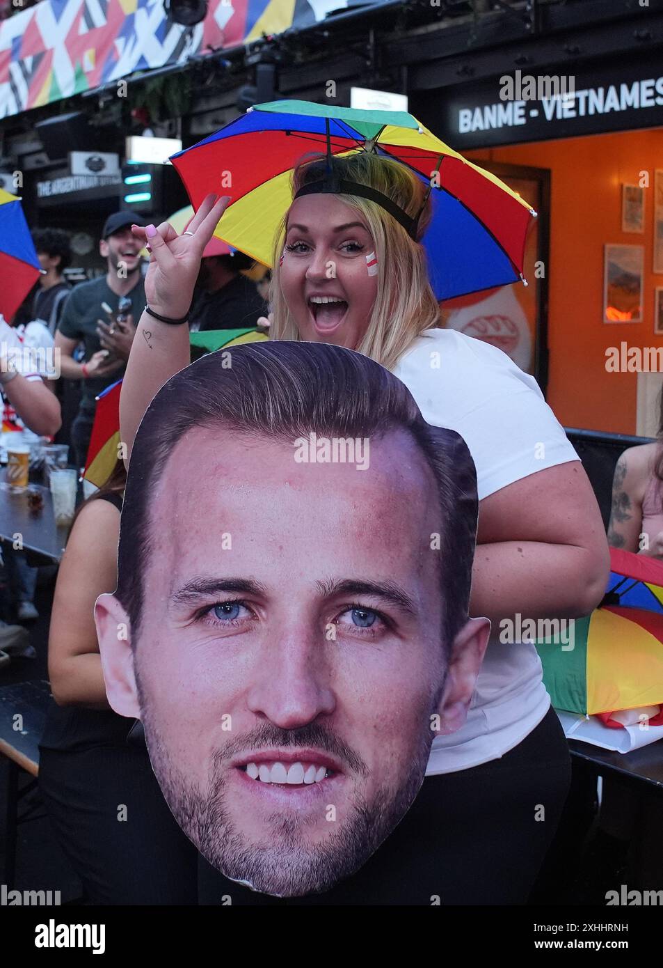 England fans at BOXPark Croydon in London during a screening of the ...