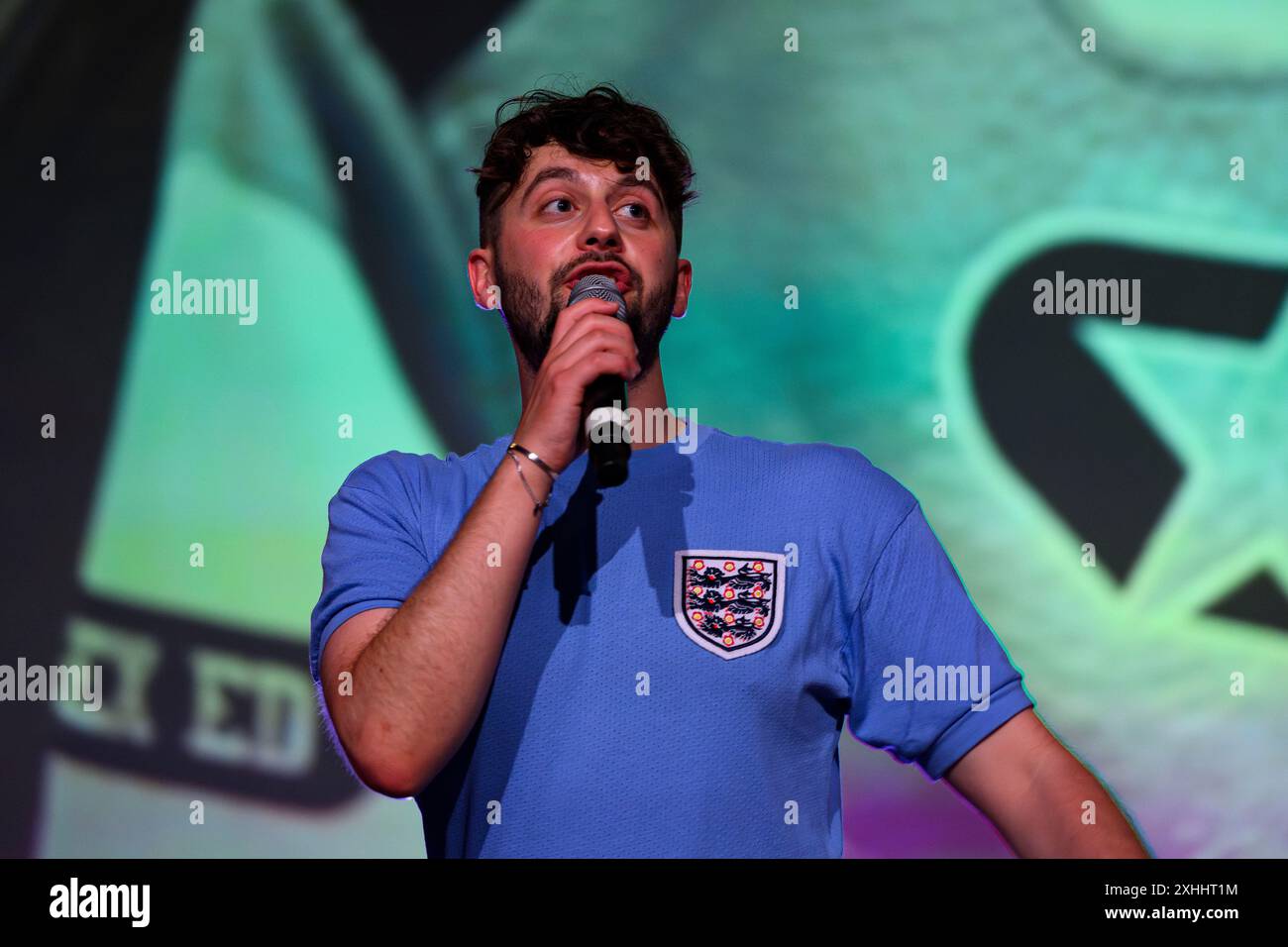 LONDON, UNITED KINGDOM. 14, Jul 24. Presenter Max Whittle is hosting ...