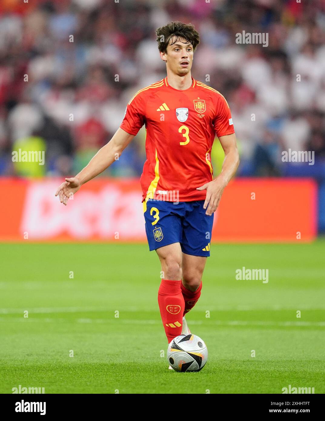 Spain's Robin Le Normand in action during the UEFA Euro 2024 final ...