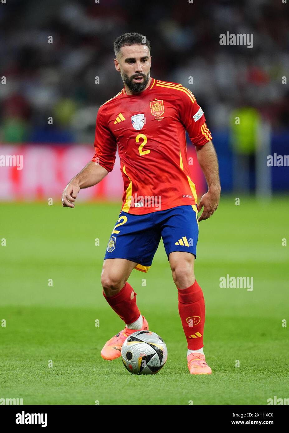 Spain's Dani Carvajal in action during the UEFA Euro 2024 final match ...