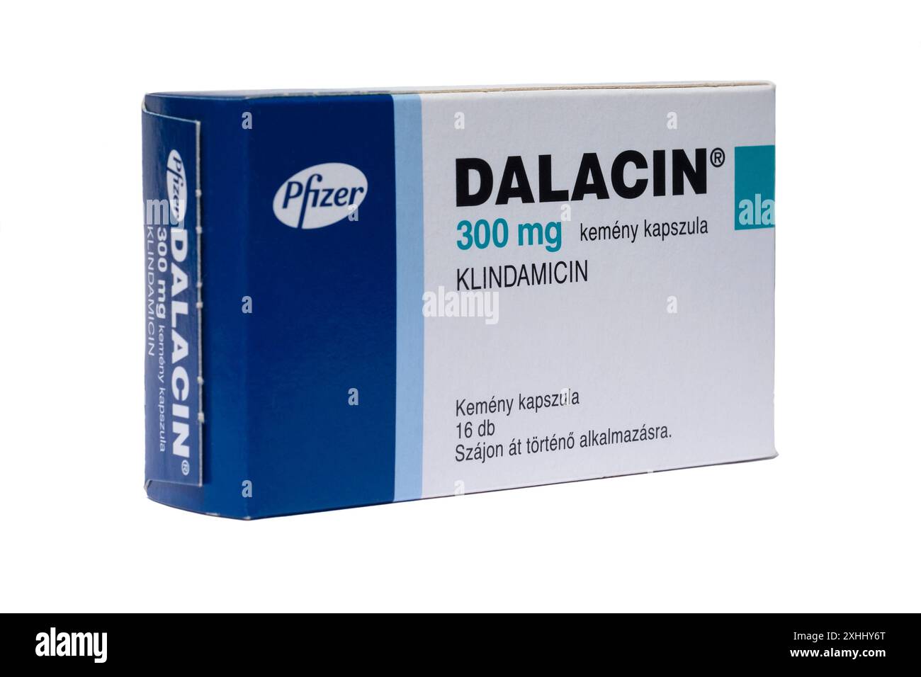 box of pfizer hungarian 300mg dalacin antibiotic capsules tablets cut ...
