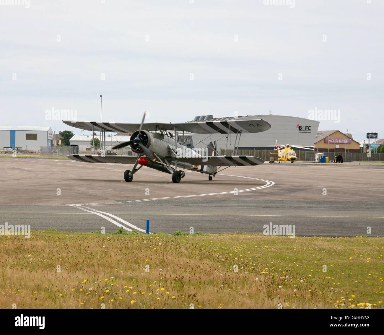 A close up view of W5856 a Royal Navy Fairey Swordfish Mk1 aircraft, at ...